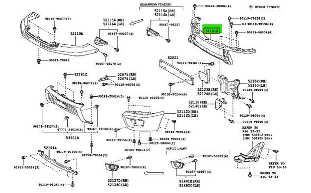 صاجة جسر صدام أمامي تويوتا هايلكس 2016 - 2021 | 521010K010 | أصلي