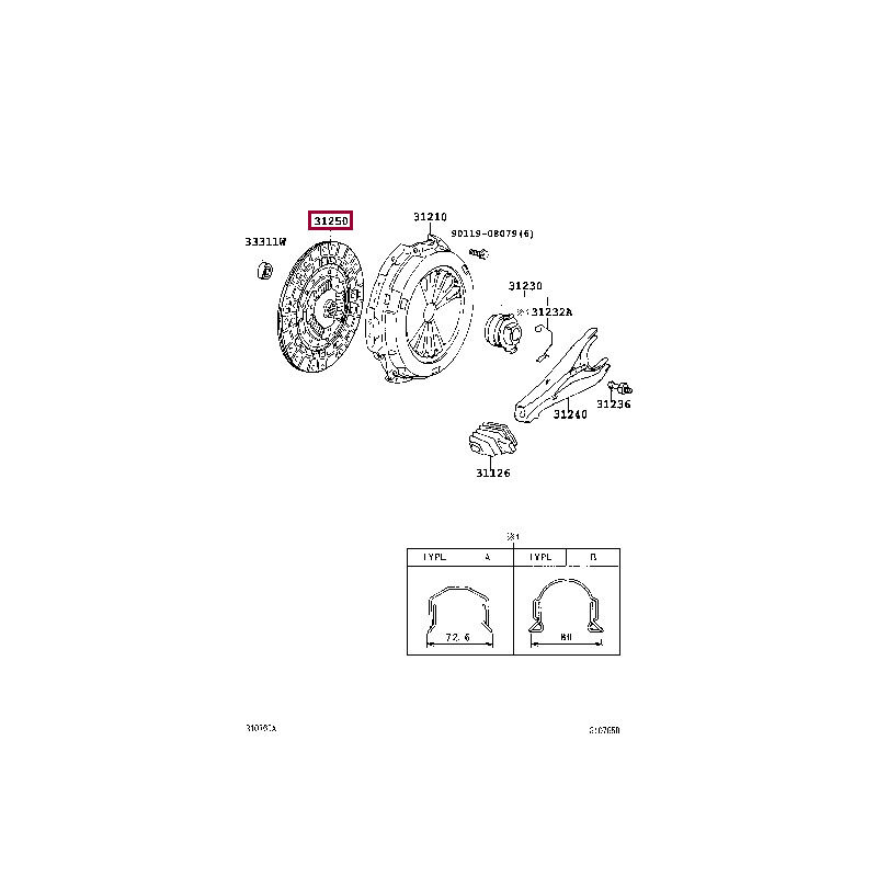 Clutch Disc Toyota Coaster 2018 - 2022 3125060501