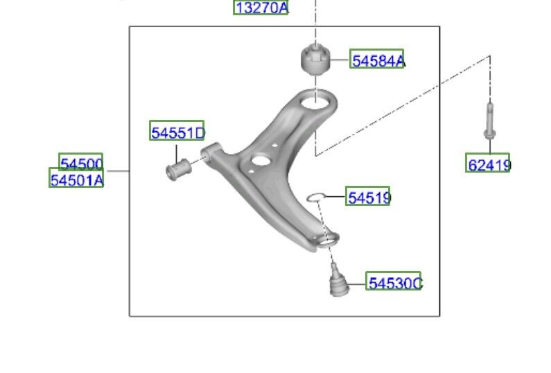 kia Sonet ARM COMPLETE-FR LWR,LH 2020 - 2021 54500CC000