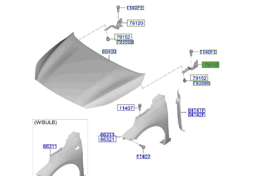 kia Cerato Hood Hinge Left 2018 - 2021 66910M6000