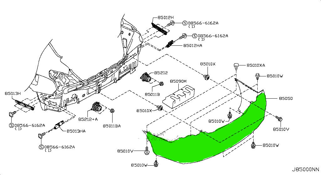 Nissan Sunny Rear Bumber 2015 - 2022 850223BN1H