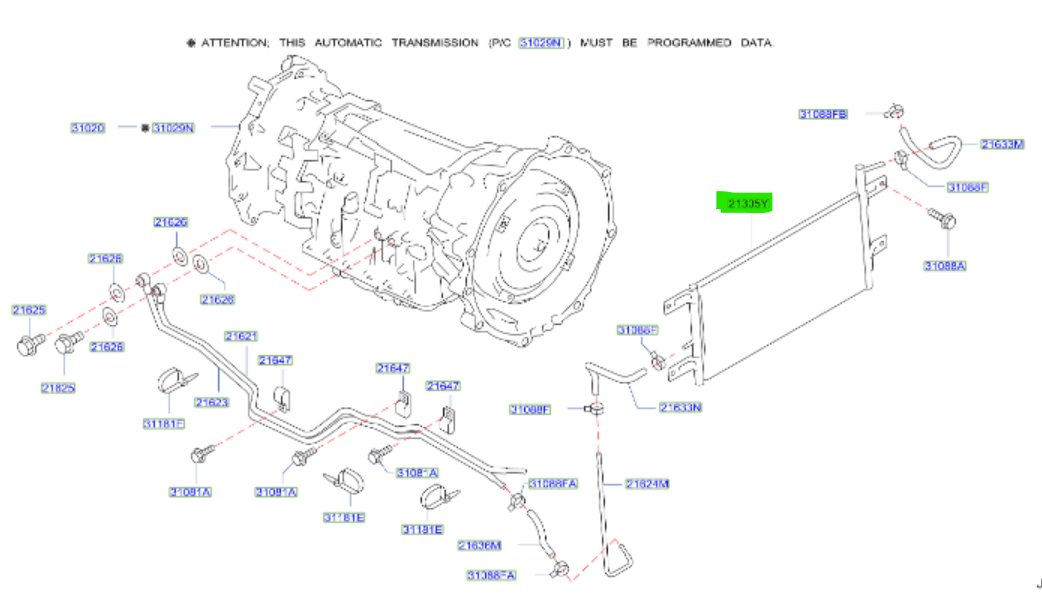OIL COOLER ASSY - AUTO TRANSMISSION Nissan Patrol 2014 - 2019