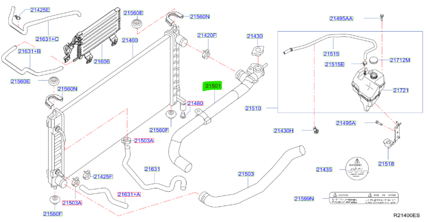 HOSE - RADIATOR, UPPER Nissan Altima 2016 - 2018