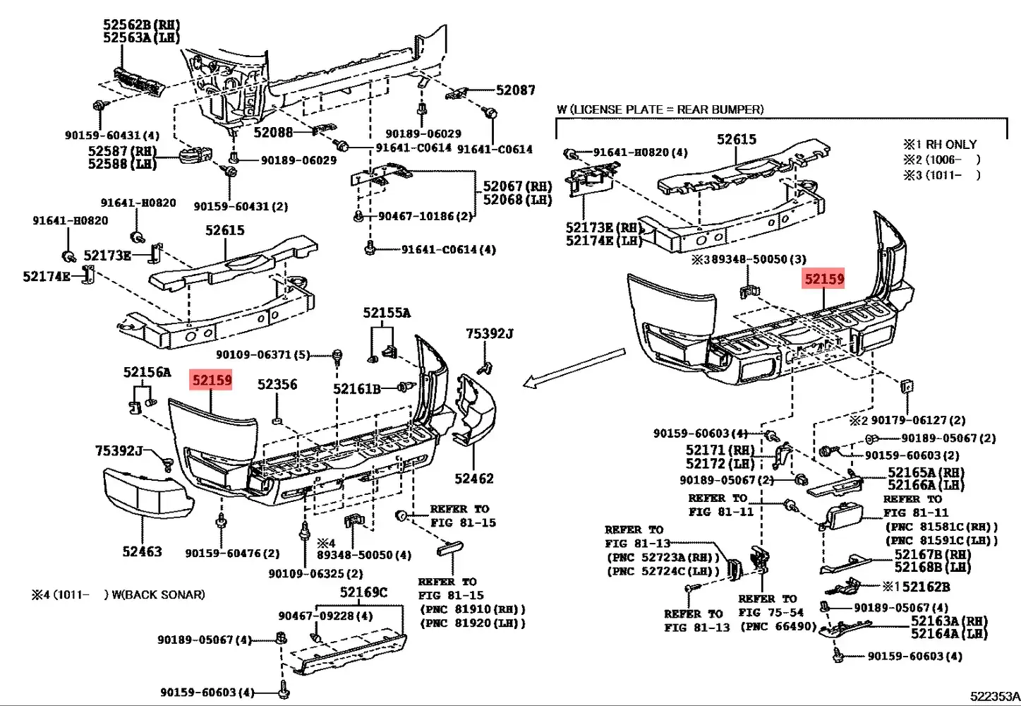 COVER REAR BUMPER TOYOTA FJ 2007 - 2023