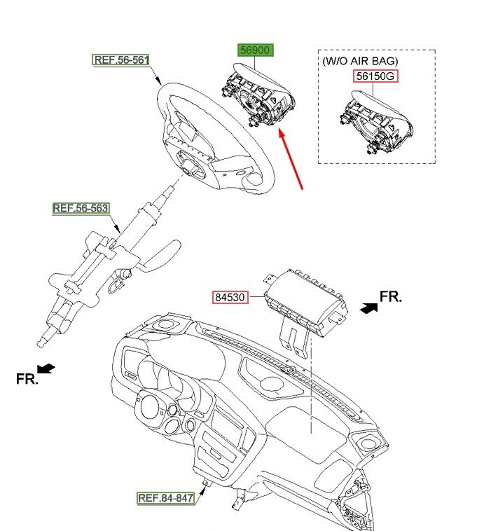 MODULE ASSY - STEERING WHEEL AIRBAG Kia Optima 2013 - 2015
