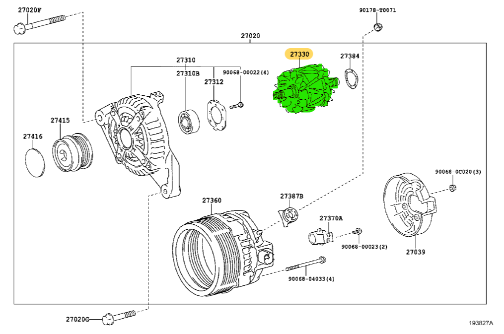 ROTOR ASSY ALTERNATOR Toyota Camry 2012 - 2017