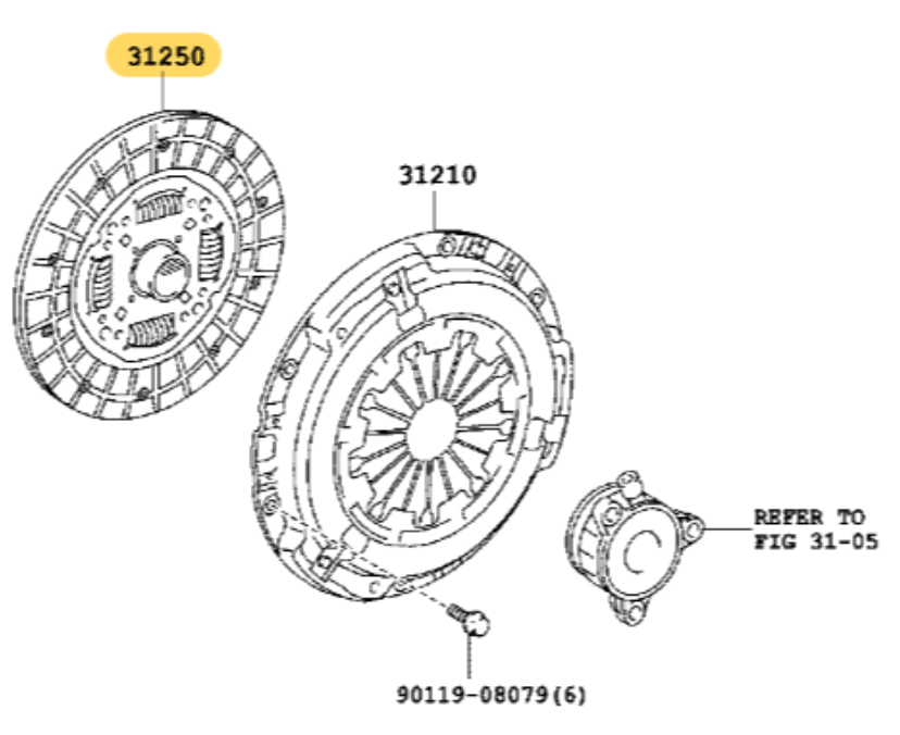 DISC ASSY, CLUTCH Toyota Camry 2012 - 2017