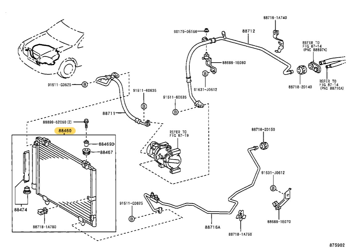Toyota Corolla ac Condenser 2001 - 2007