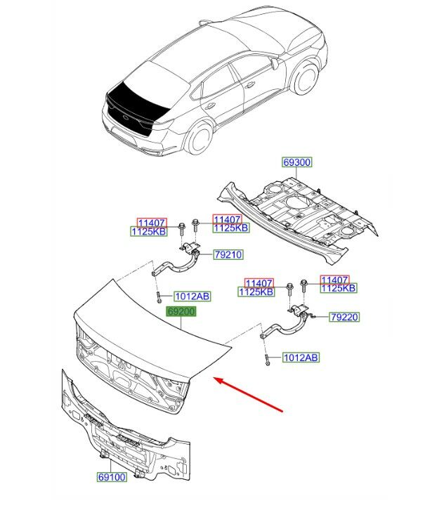 باب شنطه كيا كادينزا 2017 - 2019 69200-F6000