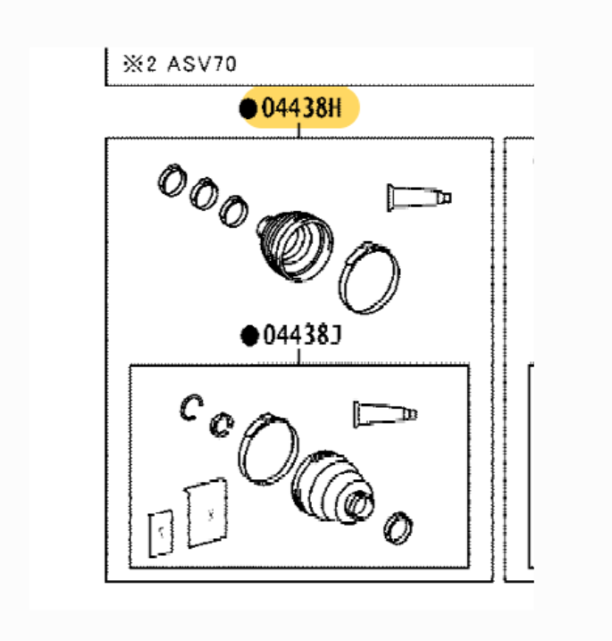 BOOT KIT FRONT DRIVE SHAFT IN & OUTBOARD LH Toyota Camry 2018 - 2022 ...