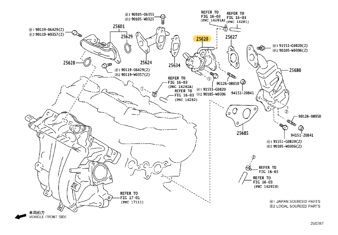 Valve Assy, Egr W/Motor Toyota Corolla 2020 - 2022 2562015350
