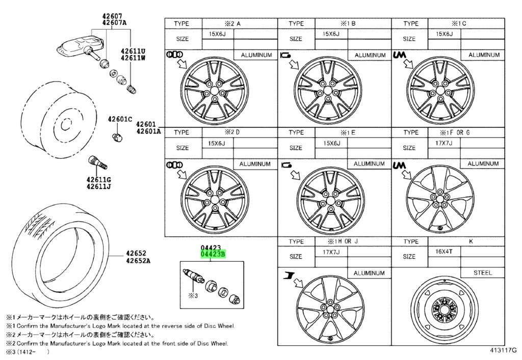 Fitting Kit Tire Pressure Monitor Toyota Fortuner 2016-2022