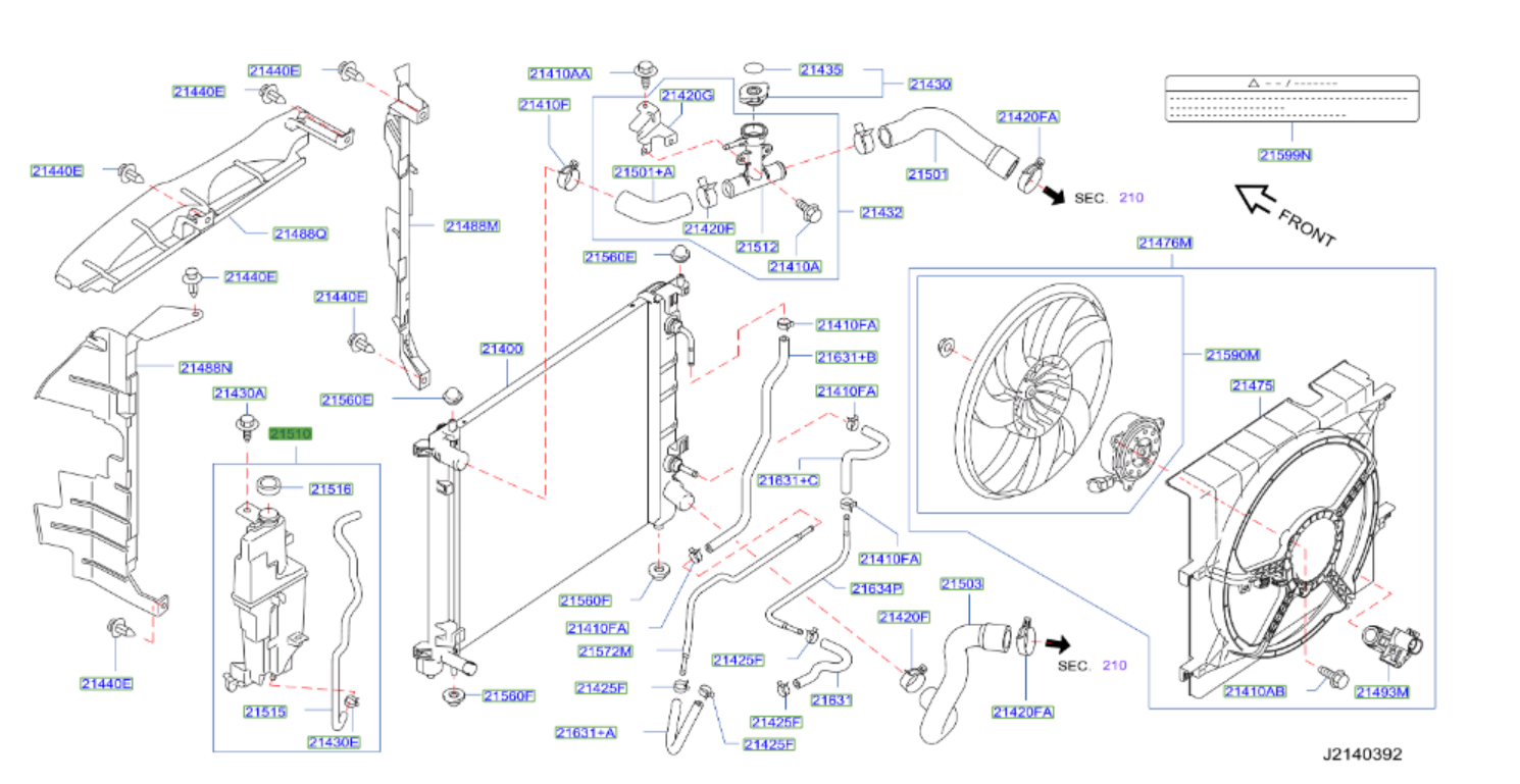 TANK ASSY-RADIATOR RESERVOIR Nissan Sunny 2013 - 2022 21710-1HS1A-CHI