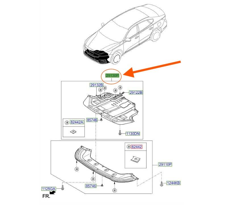 بطانة تحت المكينة كيا كادينزا 2017 - 2019 29130-F6100