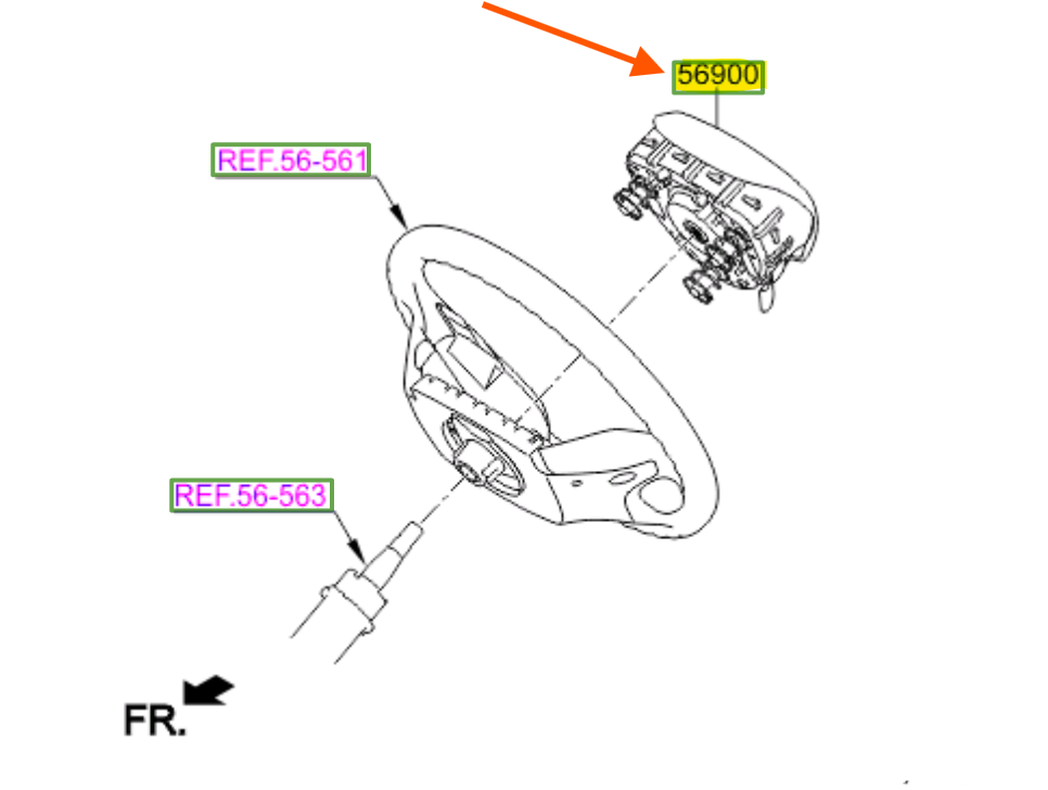 ايرباق دركسون هونداي سوناتا 2015 - 2017 56900-C1000TRY