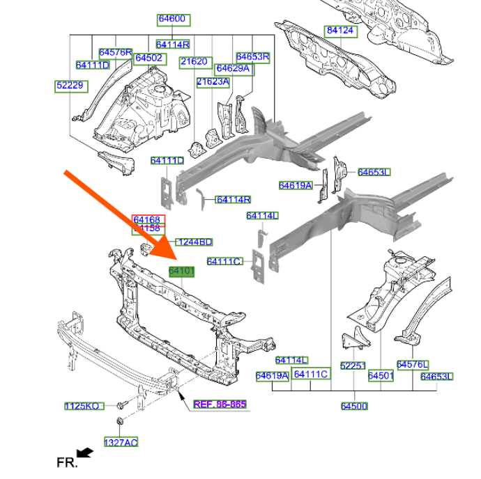 Carrier Assy-Front End Module Hyundai Sonata 2015 - 2017 64101-C1000-T