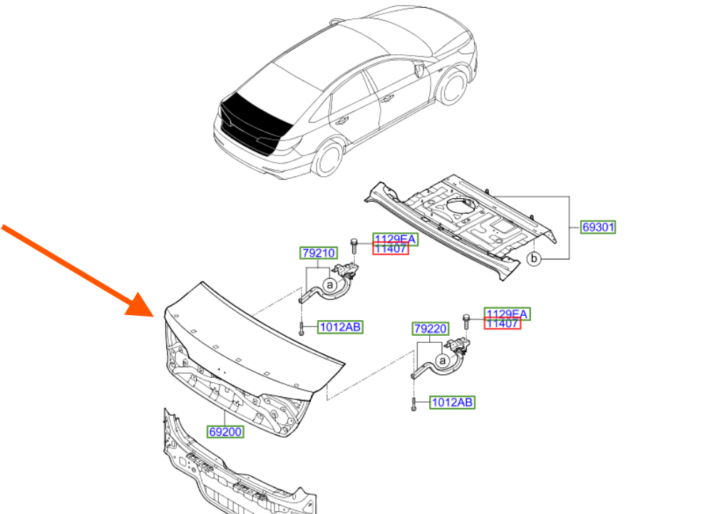 Panel Assy-Trunk Lid Hyundai Sonata 2015 - 2017 69200C1010