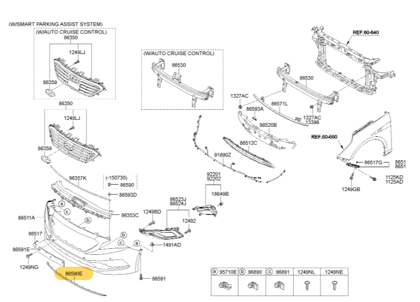 Lip Assy-Front Bumper Hyundai Sonata 2015 - 2017 86590-C1000-T