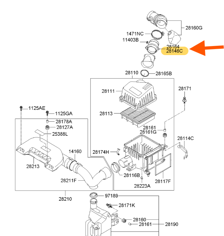 Pipe-Air Hyundai Elantra 2007 - 2012 281462H100-TRIO