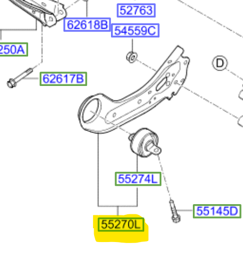 ذراع خلفي فوق يسار هونداي سوناتا 2018 - 2019 55270C1200