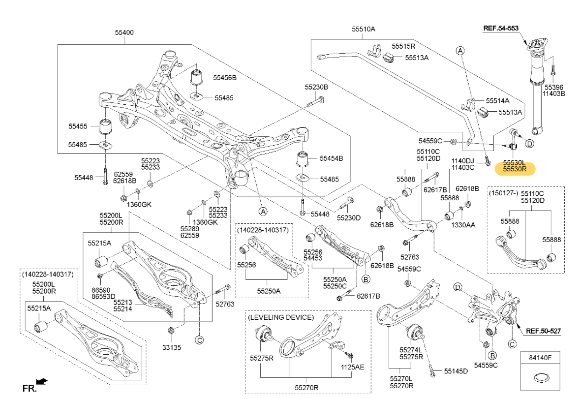 Link Assy-Rear Stabilizer, Lh Hyundai Sonata 2015 - 2019 55530-C1100-K