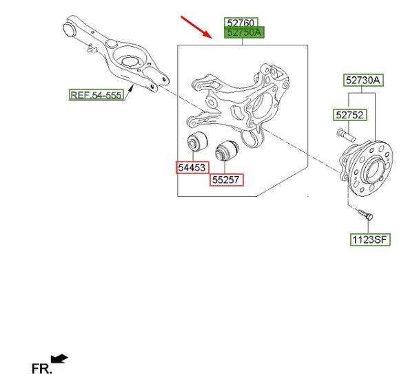 CARRIER ASSY - REAR AXLE, LH Kia Optima 2011 - 2013 527103S011