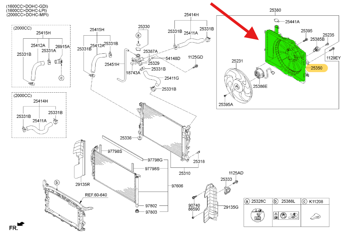 Shroud-Radiator Hyundai Elantra 2017 - 2020 25350F2000-TRIO