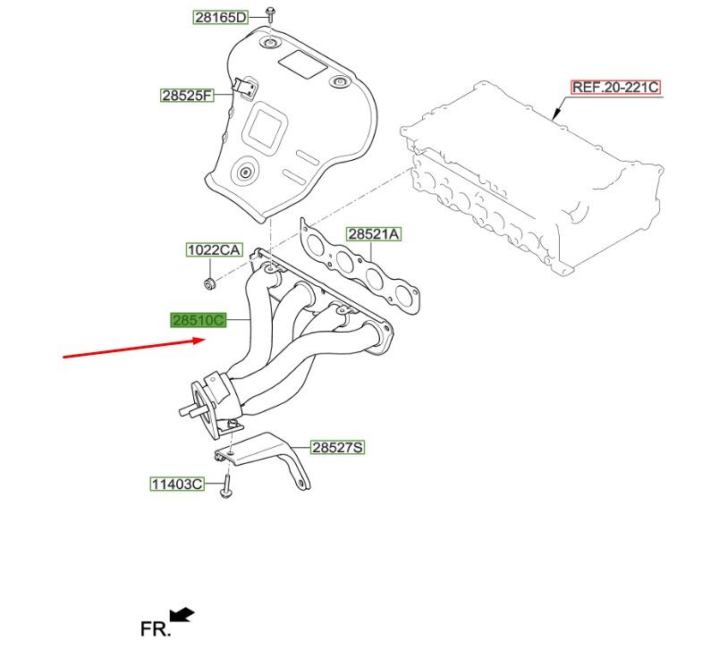 قزوز مكينة كيا سبورتاج 2014 - 2015 285102E020
