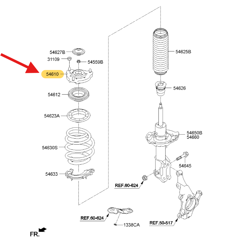Insulator Assy-Strut Hyundai Elantra 2017 - 2018 54610F2000-TRIO