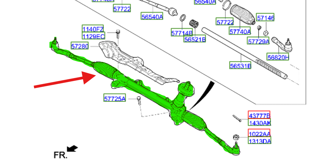 Gear Assy-Steering Hyundai Hyundai Elantra 2017 - 2018 56500F2100-TRIO
