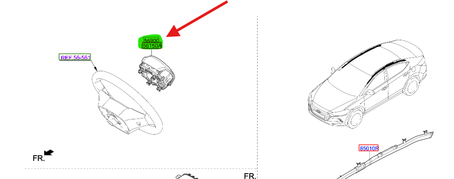 Module Assy-Strg Wheel Air Bag Hyundai Hyundai Elantra 2017 - 2018 ...
