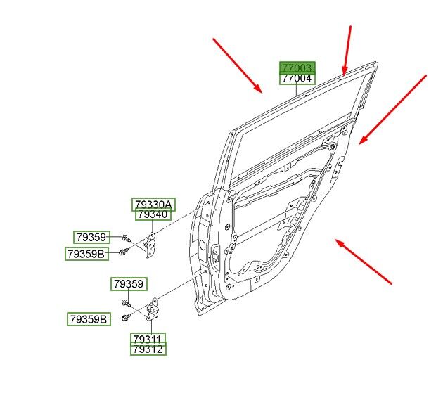 PANEL ASSY - REAR DOOR, LH Kia Sportage 2011 - 2015 770033W000