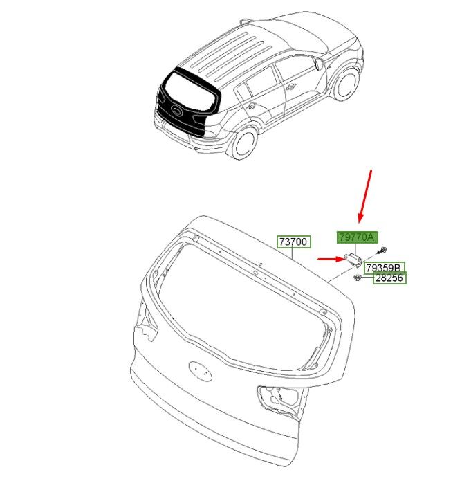 Hinge Assy-Trunk Lid,Rh Kia Sportage 2014 - 2015 797100Z000