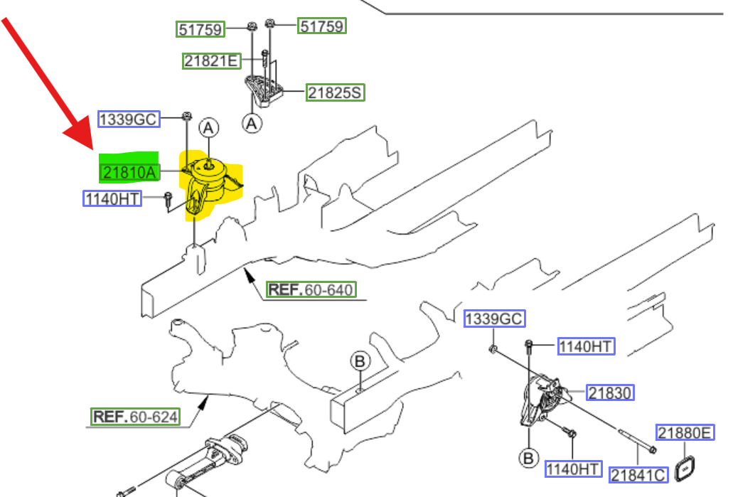 Bracket Assy-Engine Mtg Kia Sorento 2015 - 2017 21810C5000