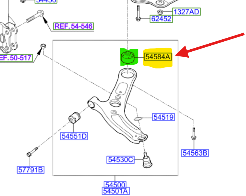Bush-Fr Lwr Arm(G) kia Cerato 2013 - 2018 54584A6000-TRIO