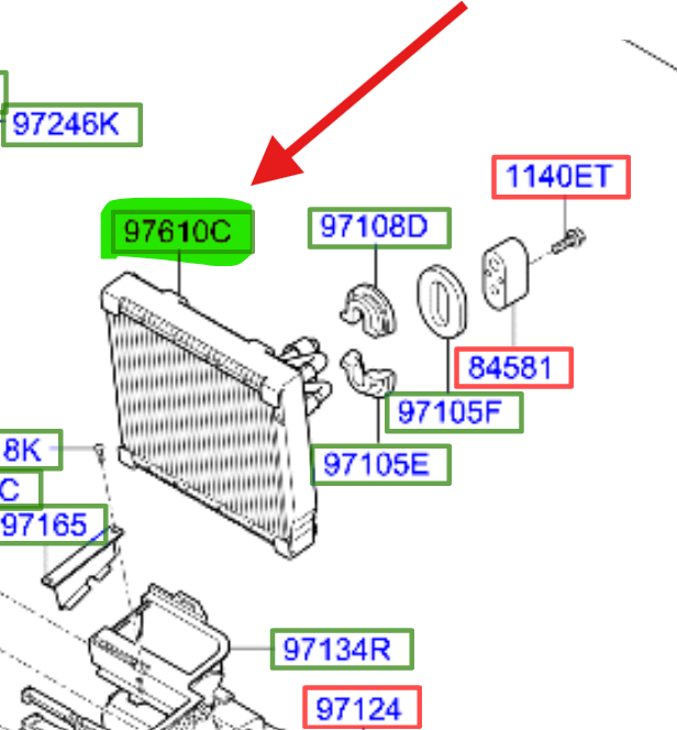 Evaporator Assy Hyundai Elantra 2017 - 2018 97139F2000-HANON