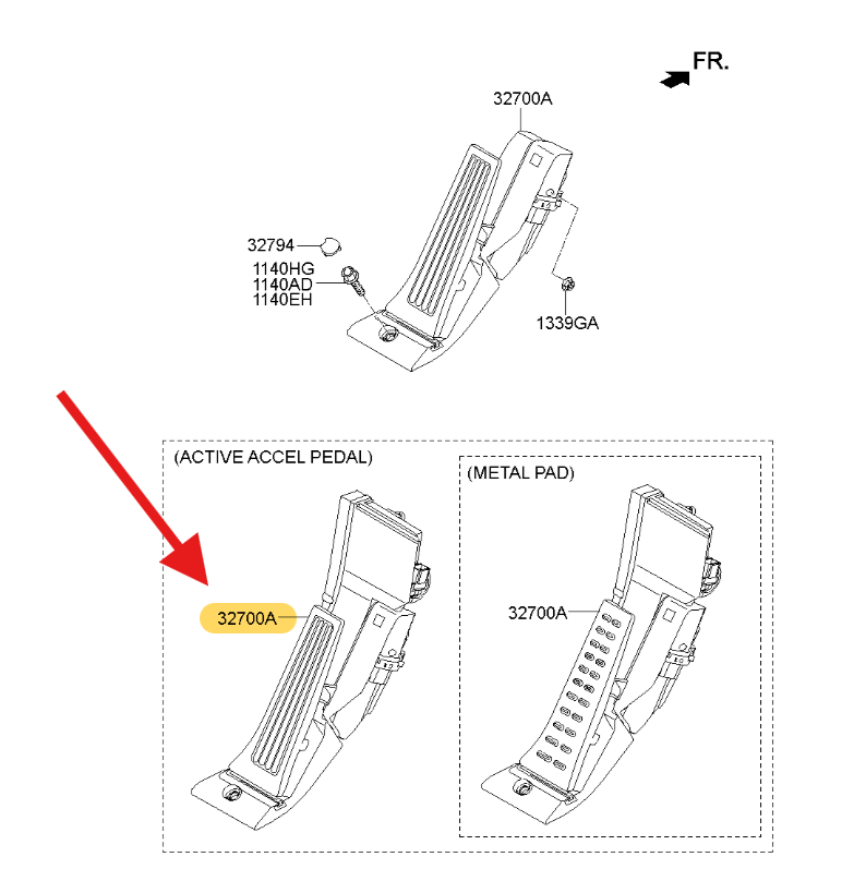 Pedal Assy-Accelerator Hyundai Genesis 2009 - 2014 327003M500