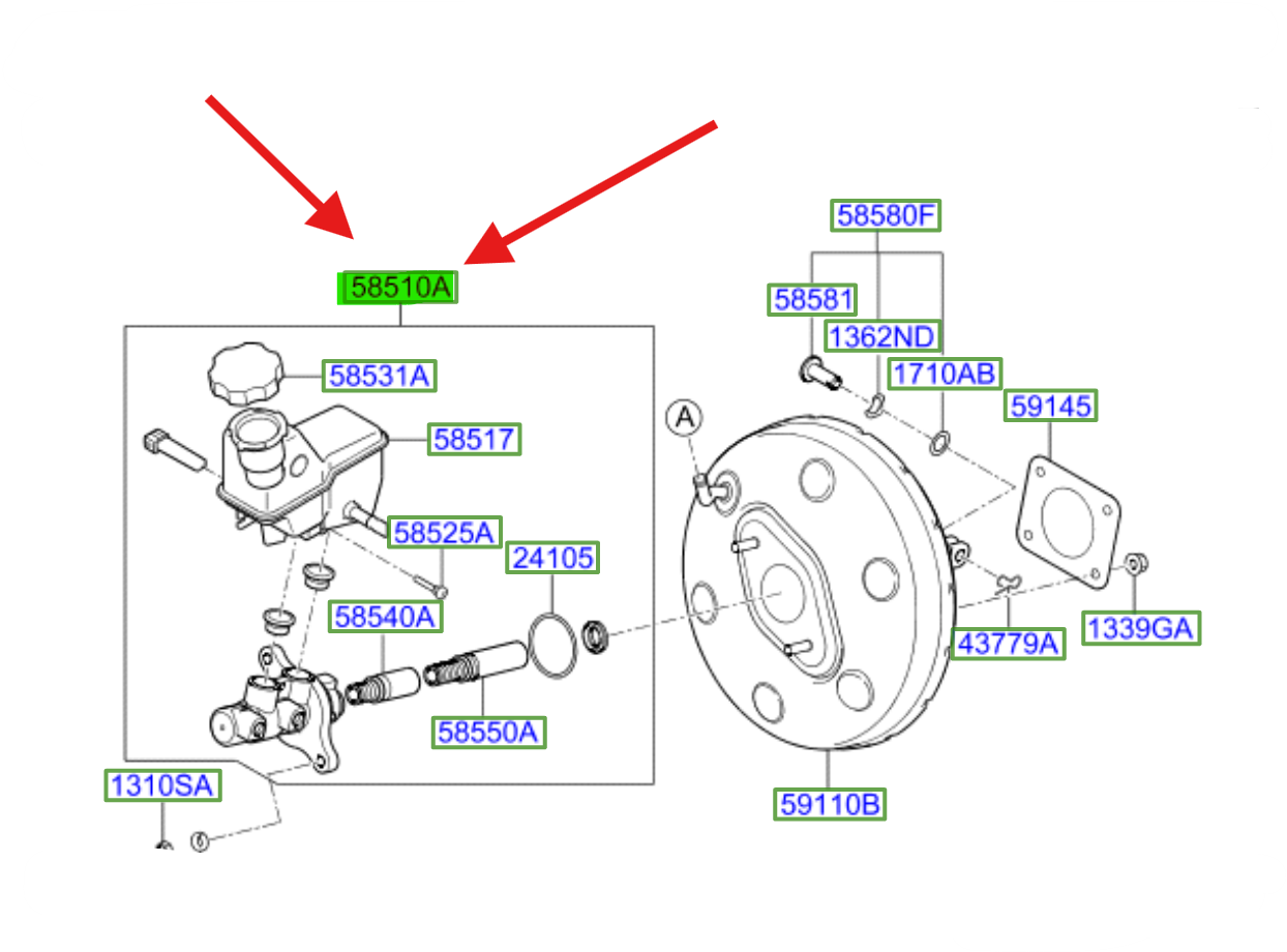 Cylinder Assy-Brake Master Hyundai 2018 - 2020 58510G8180