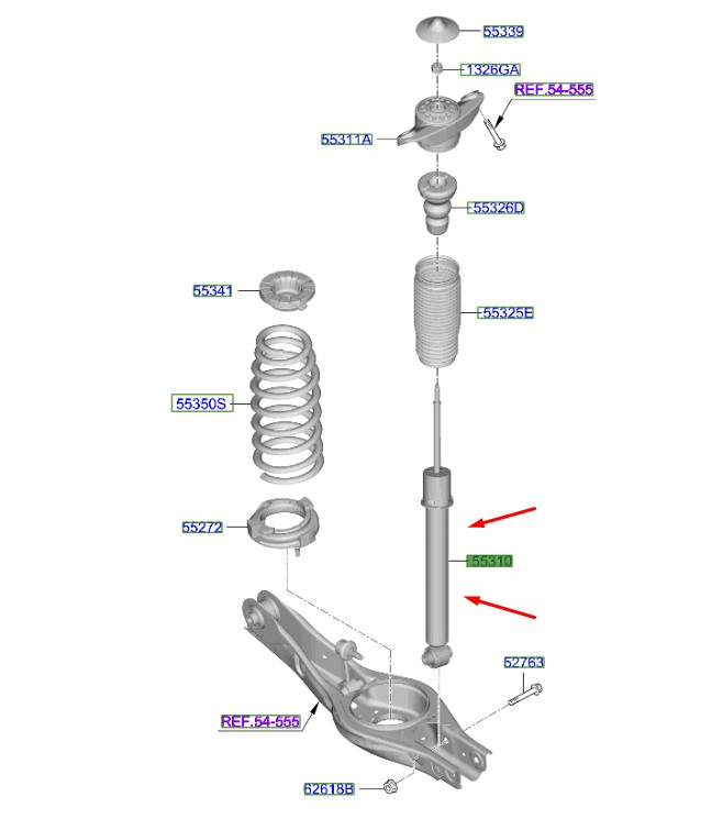 SHOCK ABSORBER ASSY - REAR Kia K5 2021 - 2023 55307L2050