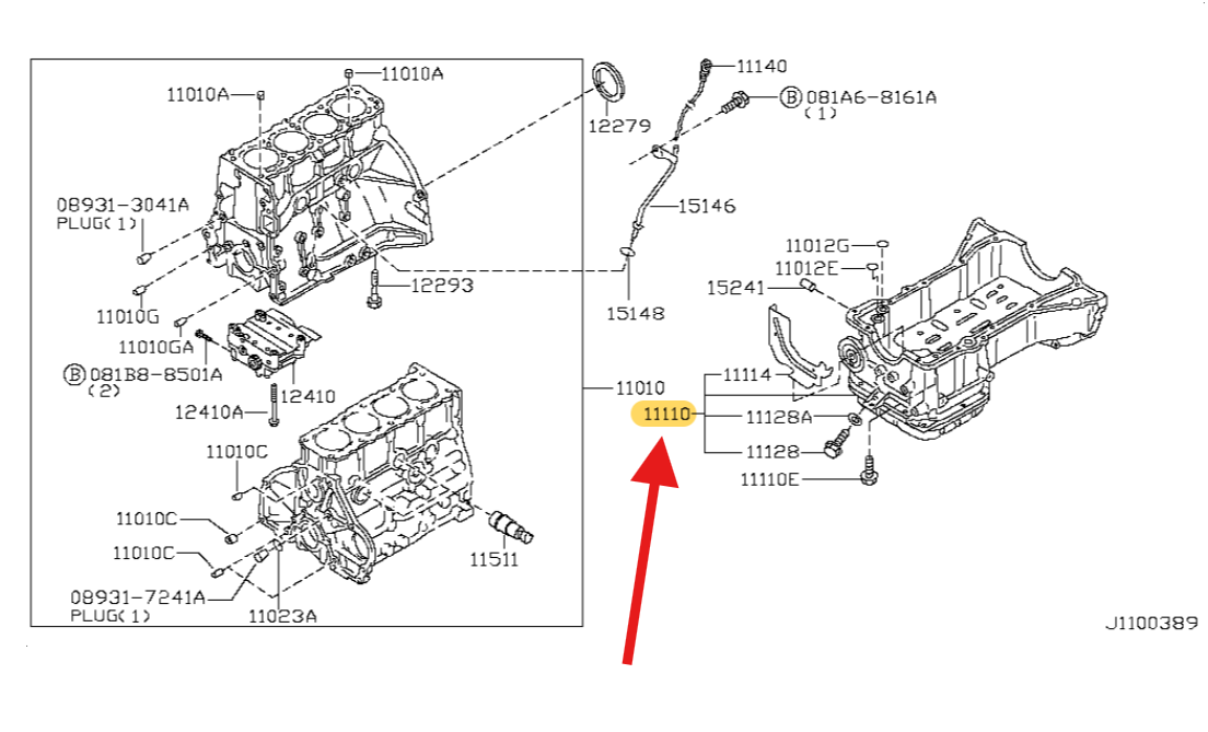 Pan Assy Oil Nissan Navara 2009 - 2012 11110EA00A