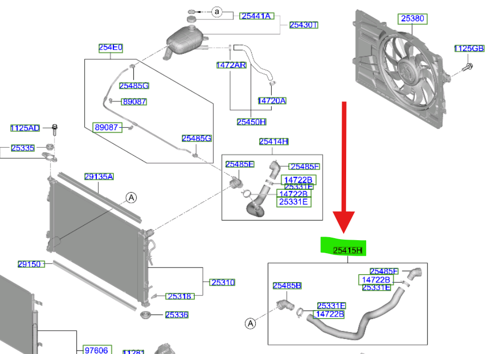 HOSE ASSY - RADIATOR, LOWER Kia K5 2021 - 2023 25415L0600