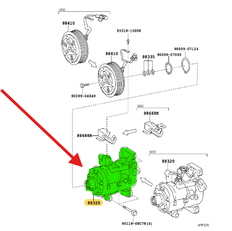 Compressor Assy, Cooler Toyota Yaris 2017 - 2020 883200D150